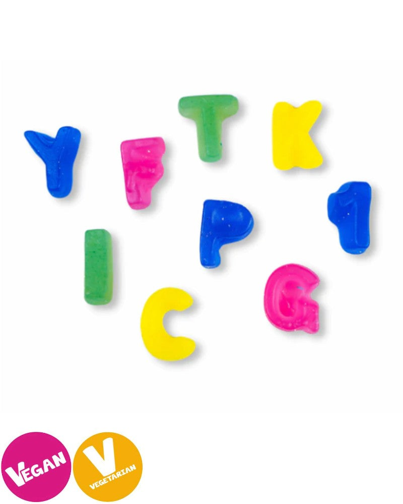 Vegan Gummy Fruit Flavoured ABC Letter Loose Sweets| Malvern Sweets